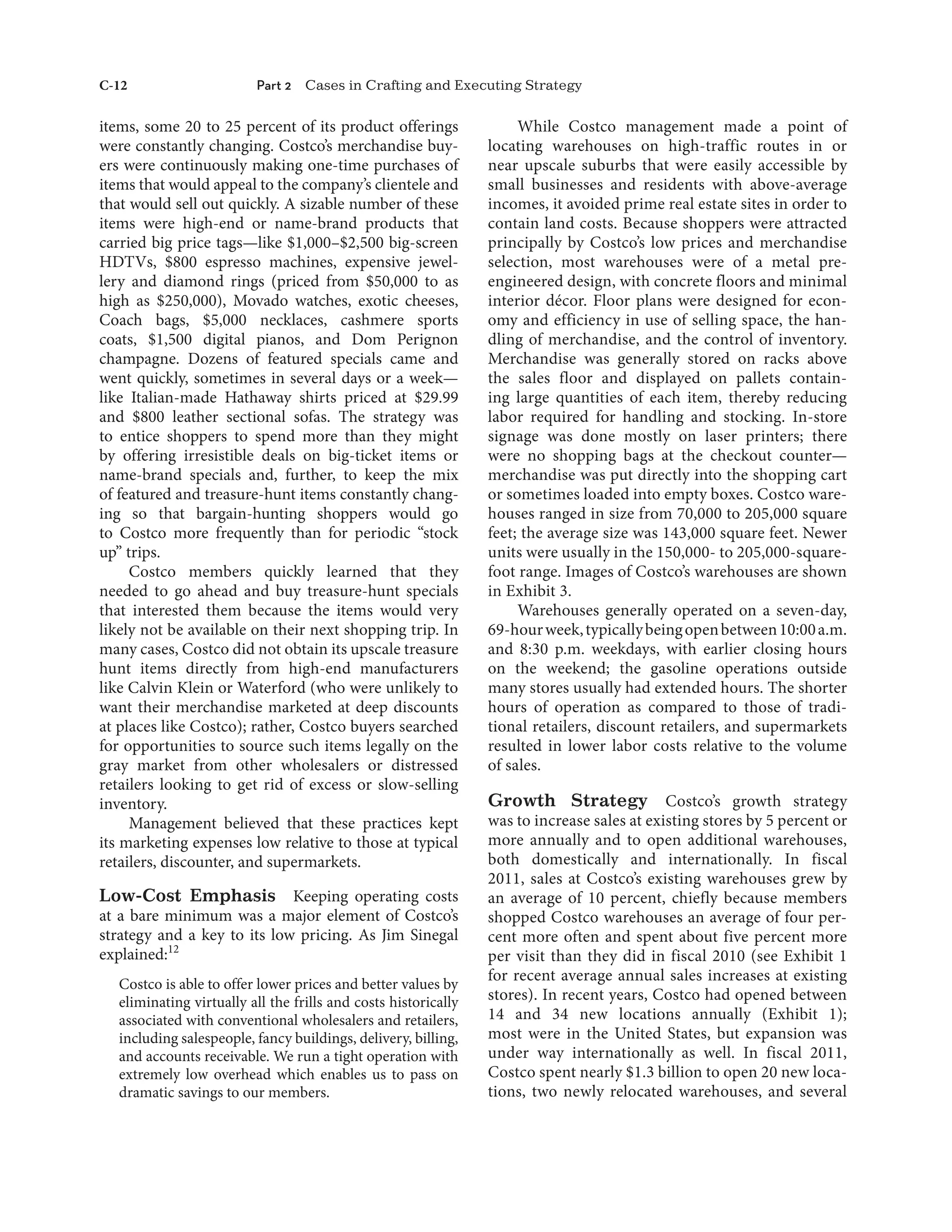 Costco case: Costco Mission, Business Model and Strategy | PDF