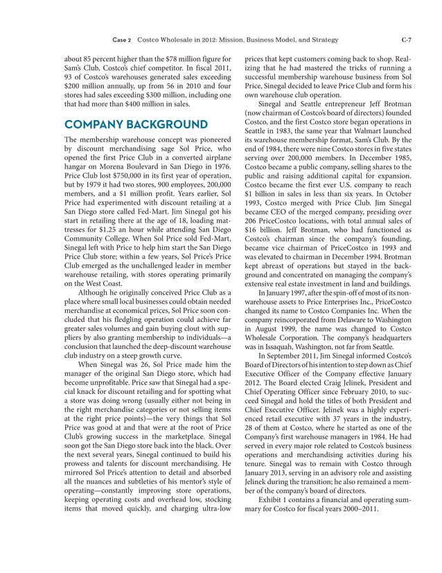 Costco case: Costco Mission, Business Model and Strategy | PDF ...