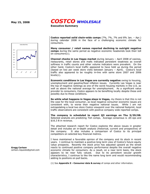 Costco financial analysis may 2008 slideshare | PDF
