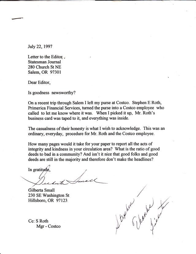 Costco Customer Letter To The Editor Regarding Steve Roth Oregon costco-customer-letter-to-the-editor-regarding-steve-roth-oregon