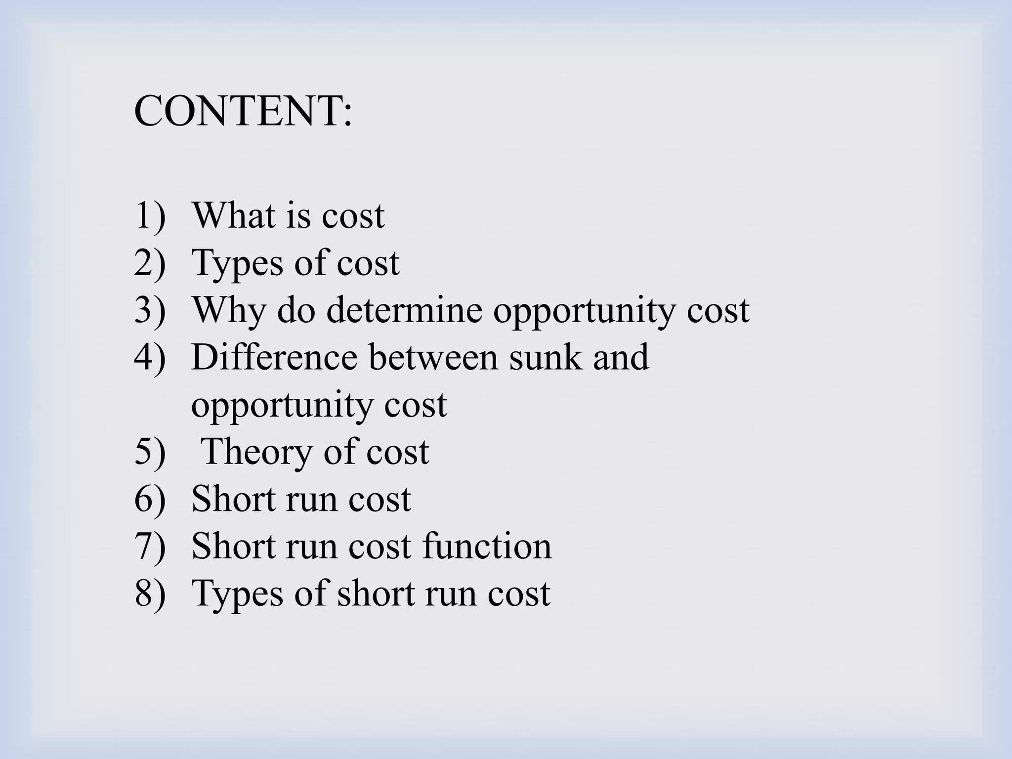Cost concept and analysis | PPTX