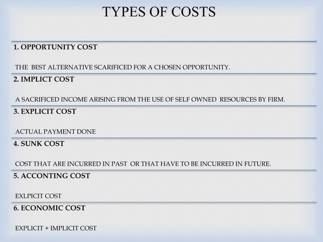 Cost concept and analysis | PPT