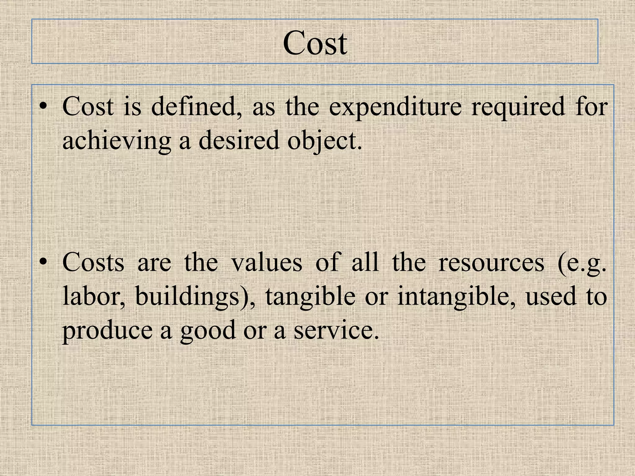 Cost concept and economic evaluation | PDF