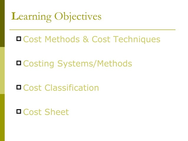 Cost concepts | PPT | Business | Business and Finance