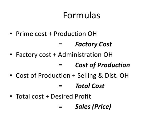 Cost concepts
