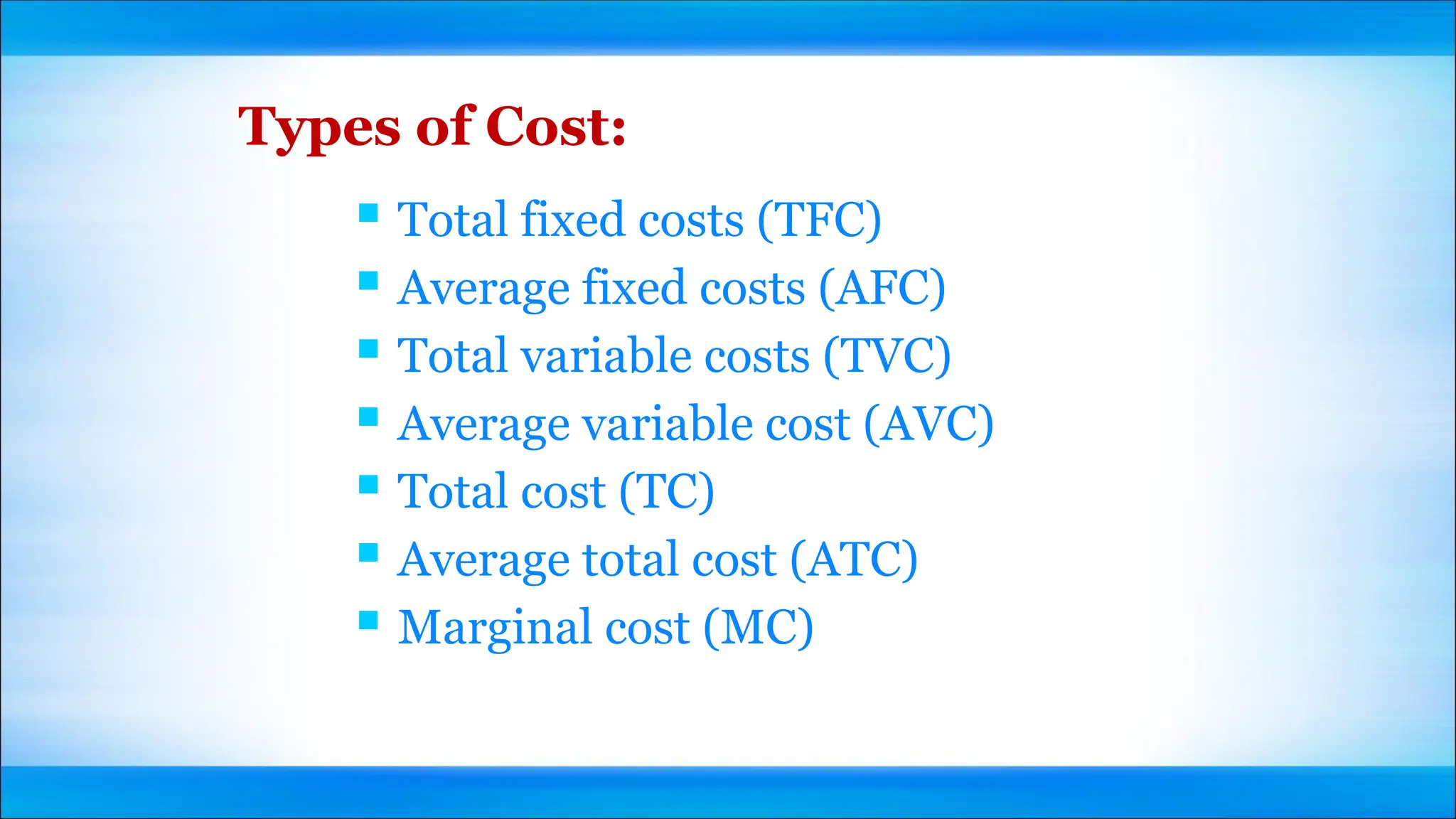 types of cost and cost curve with examplesCost Concepts.pptx