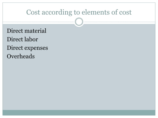Costconcepts costclassificationandestimation | PPT