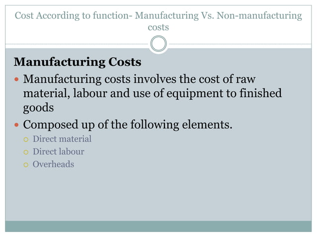 Costconcepts costclassificationandestimation | PPT