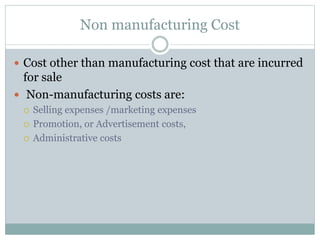 Costconcepts costclassificationandestimation | PPT