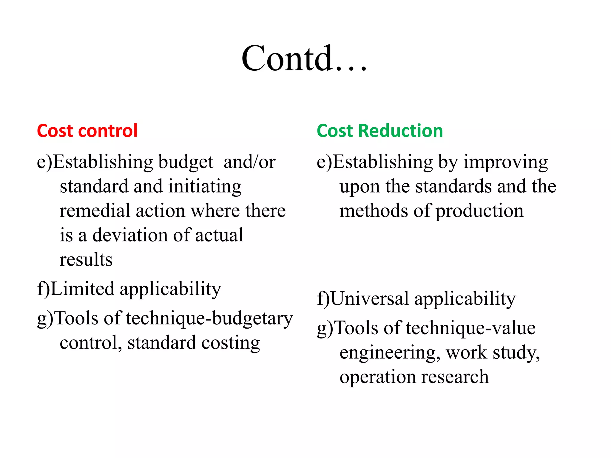 Cost control | PPTX