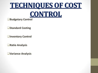 Cost control and cost reduction | PPTX