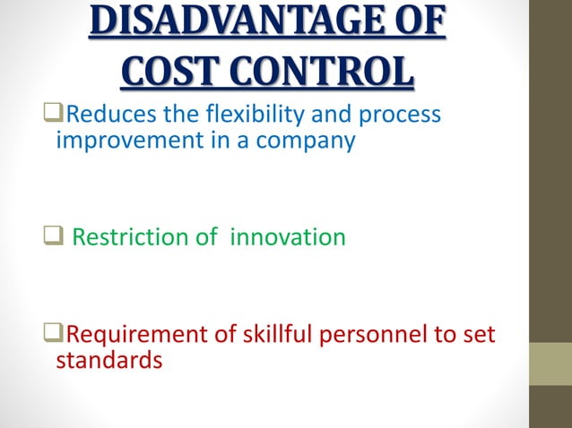 Cost control and cost reduction | PPTX | Business Accounting & Finance ...
