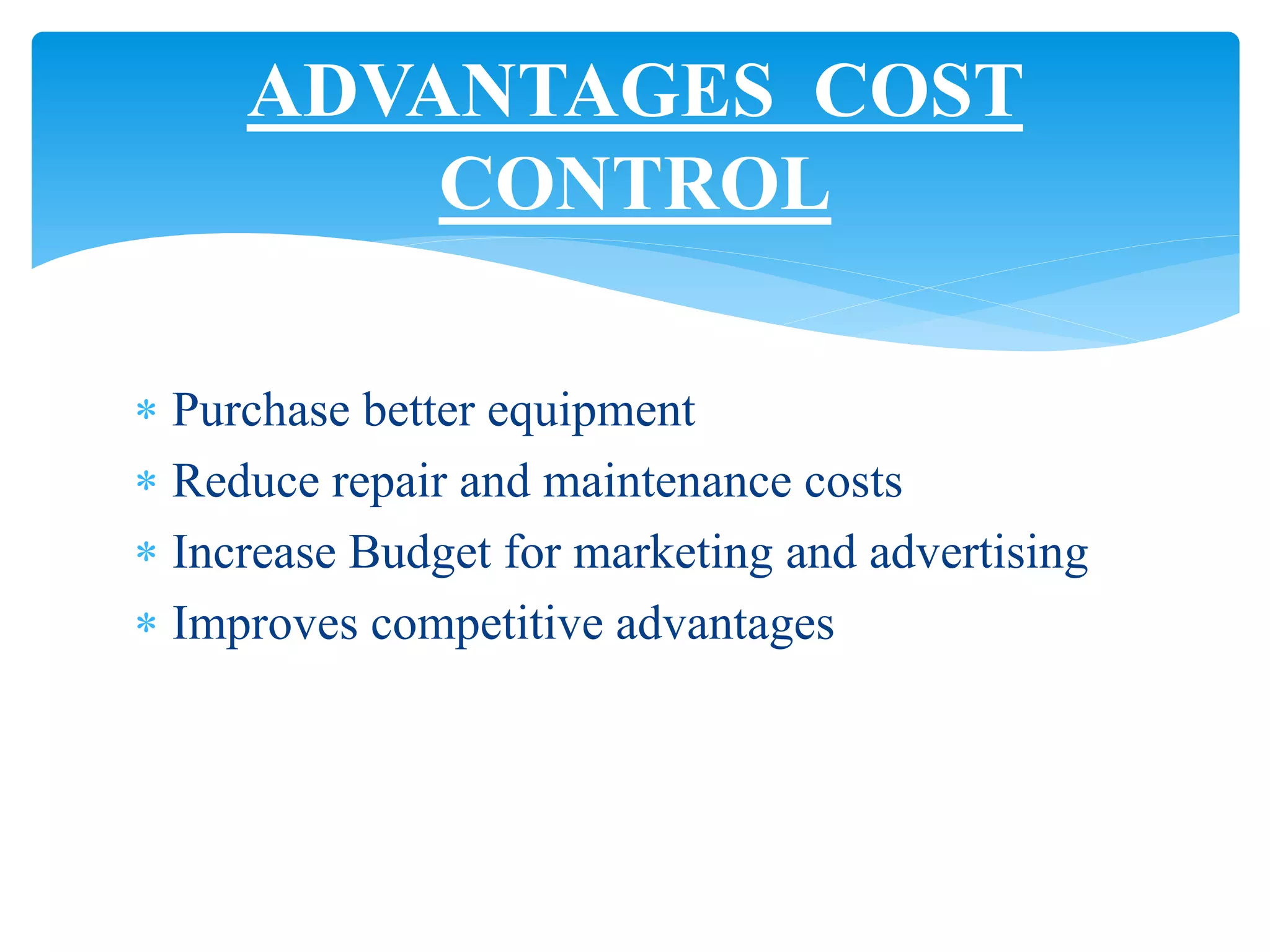 Cost control and cost reduction techniques | PPTX