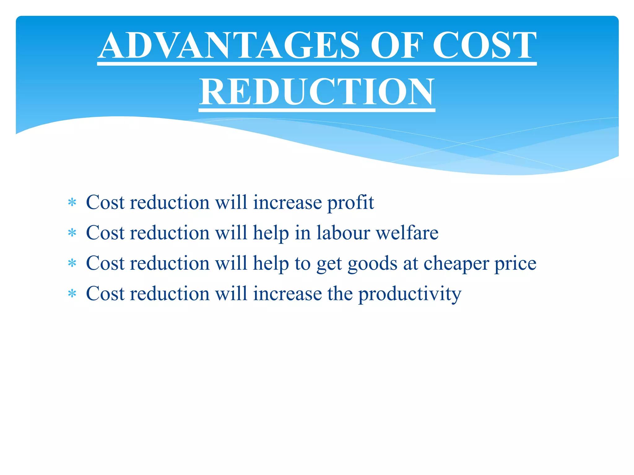 Cost control and cost reduction techniques | PPTX