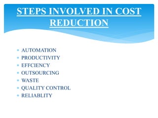 Cost control and cost reduction techniques | PPTX