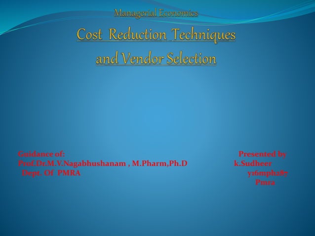 Cost control and reduction | PPTX | Business Accounting & Finance ...