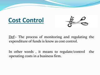 Cost control and reduction | PPTX | Business Accounting & Finance ...