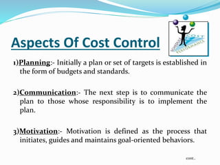 Cost control and reduction | PPTX