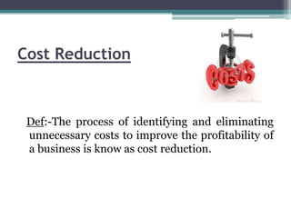 Cost control and reduction | PPTX | Business Accounting & Finance ...