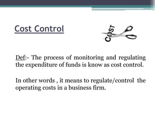 Cost control and reduction | PPTX | Business Accounting & Finance ...