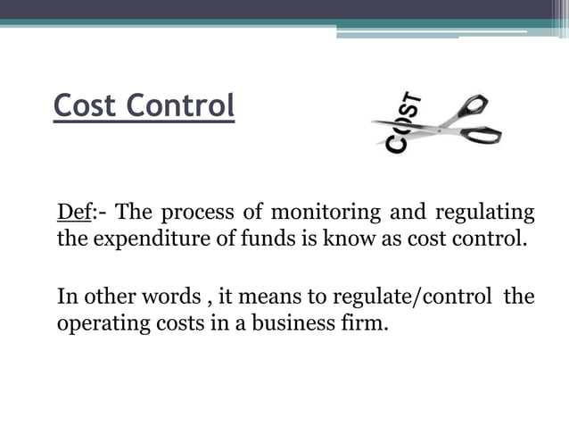 Cost control and reduction | PPTX | Business Accounting & Finance ...