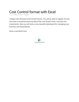 Cost control format | DOCX