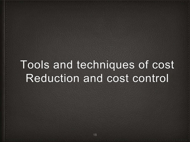 Cost Control Procedure and reduction.pdf | Business Accounting ...