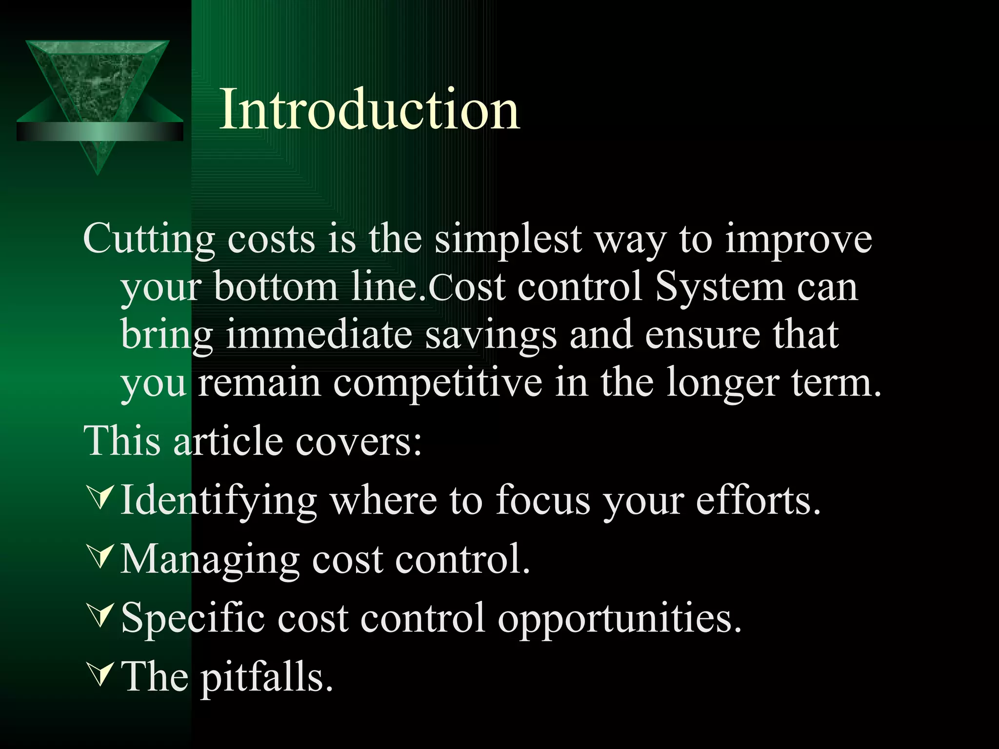 Cost Control Systems | PPT