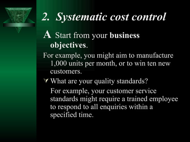 Cost Control Systems | PPT | Business Administration | Business