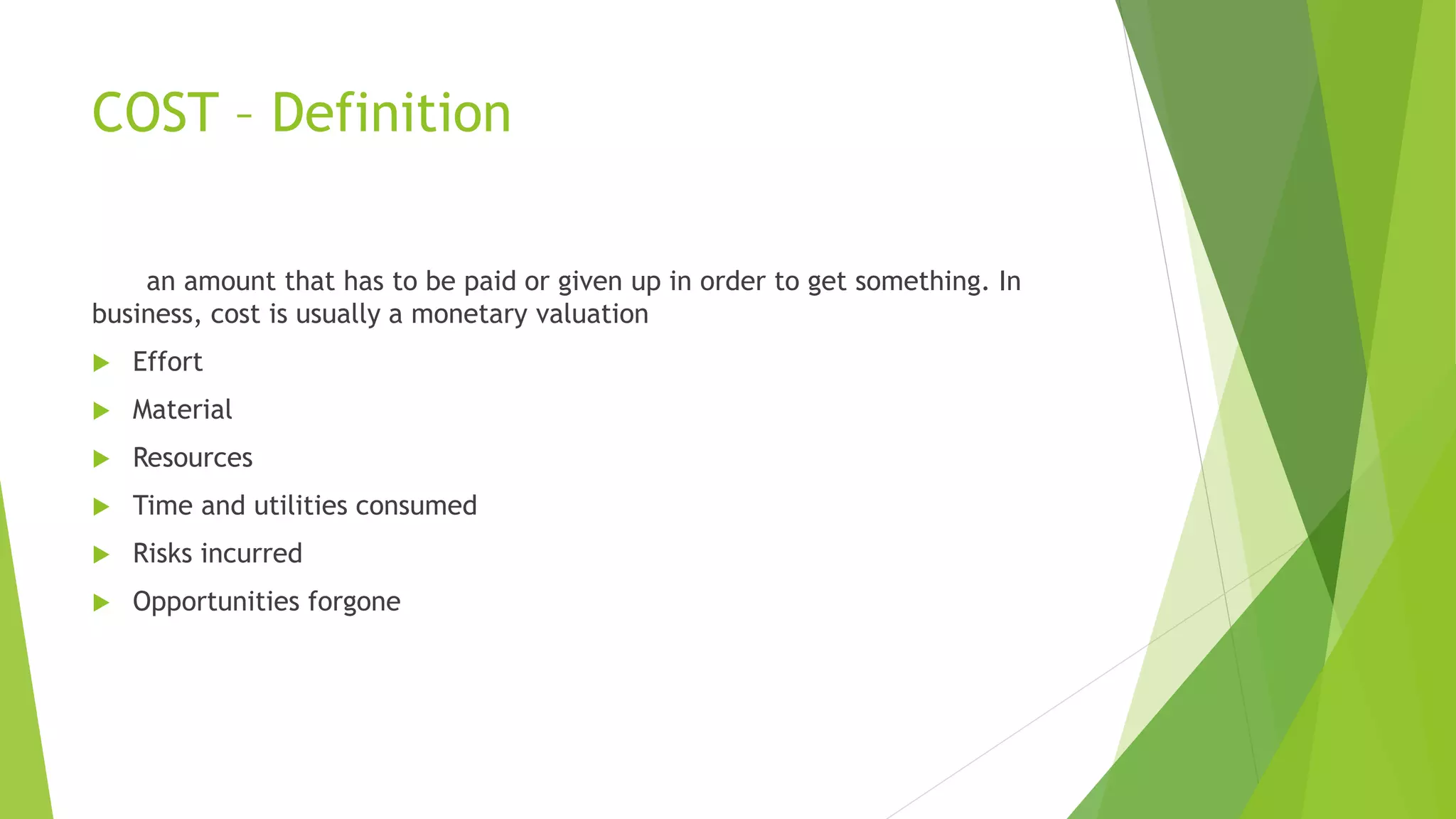 Cost determination and balance sheet | PPT