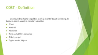 Cost determination and balance sheet | PPTX
