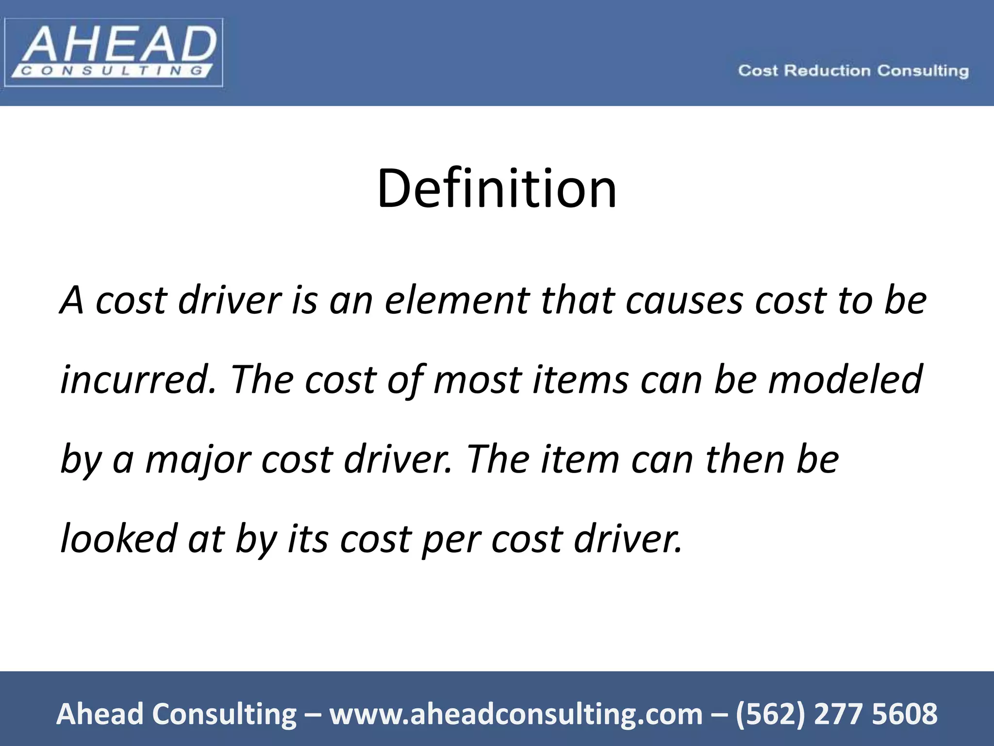 Cost driver analysis | PPTX