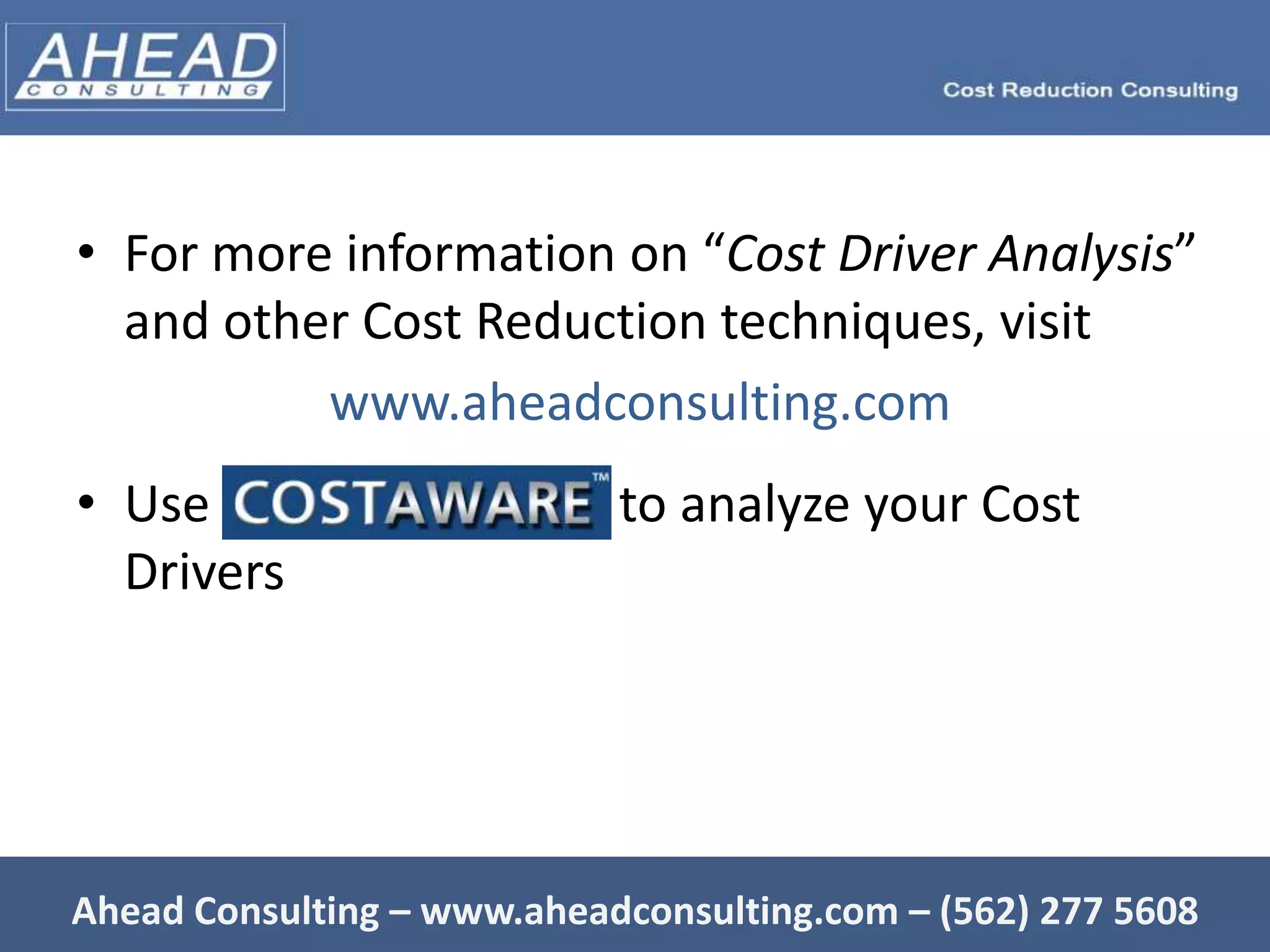 Cost driver analysis | PPTX
