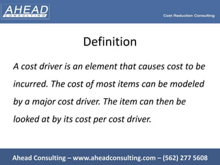Cost driver analysis | PPTX