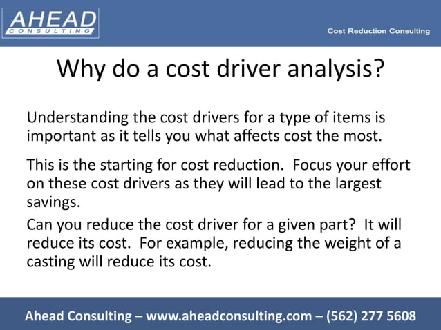 Cost driver analysis | PPTX | Business | Business and Finance