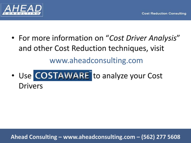 Cost driver analysis | PPTX | Business | Business and Finance