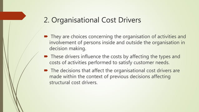 Cost drivers in Short well explained | PPTX
