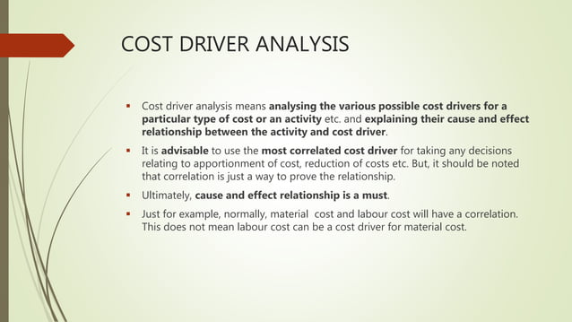Cost drivers in Short well explained | PPTX