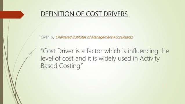 Cost drivers in Short well explained | PPTX