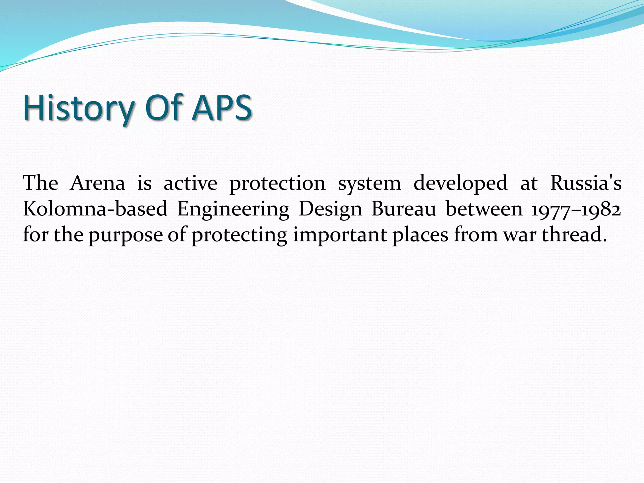 Cost effective arena active protection system | PPTX
