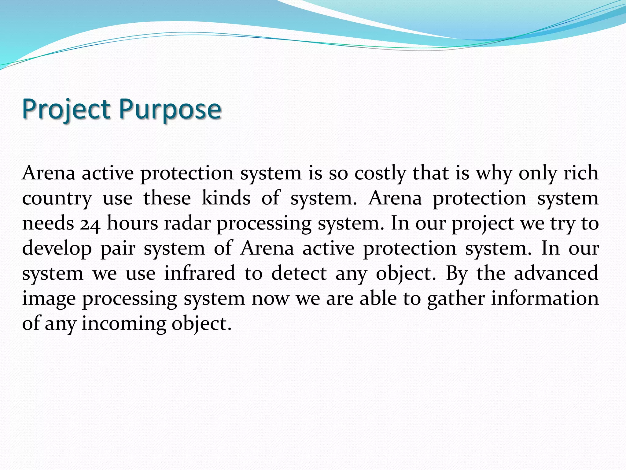 Cost effective arena active protection system | PPTX