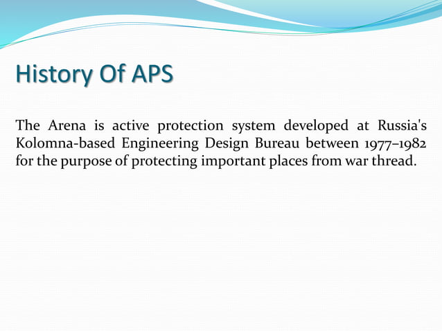 Cost effective arena active protection system | PPTX