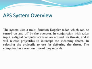 Cost effective arena active protection system | PPTX