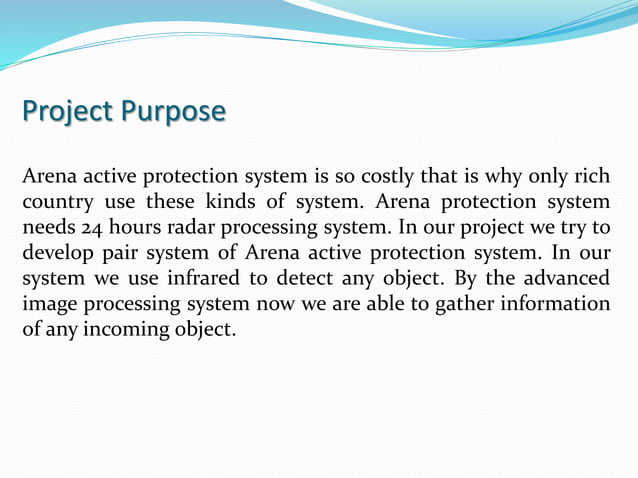 Cost effective arena active protection system | PPTX