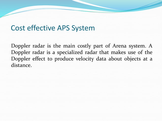 Cost effective arena active protection system | PPTX