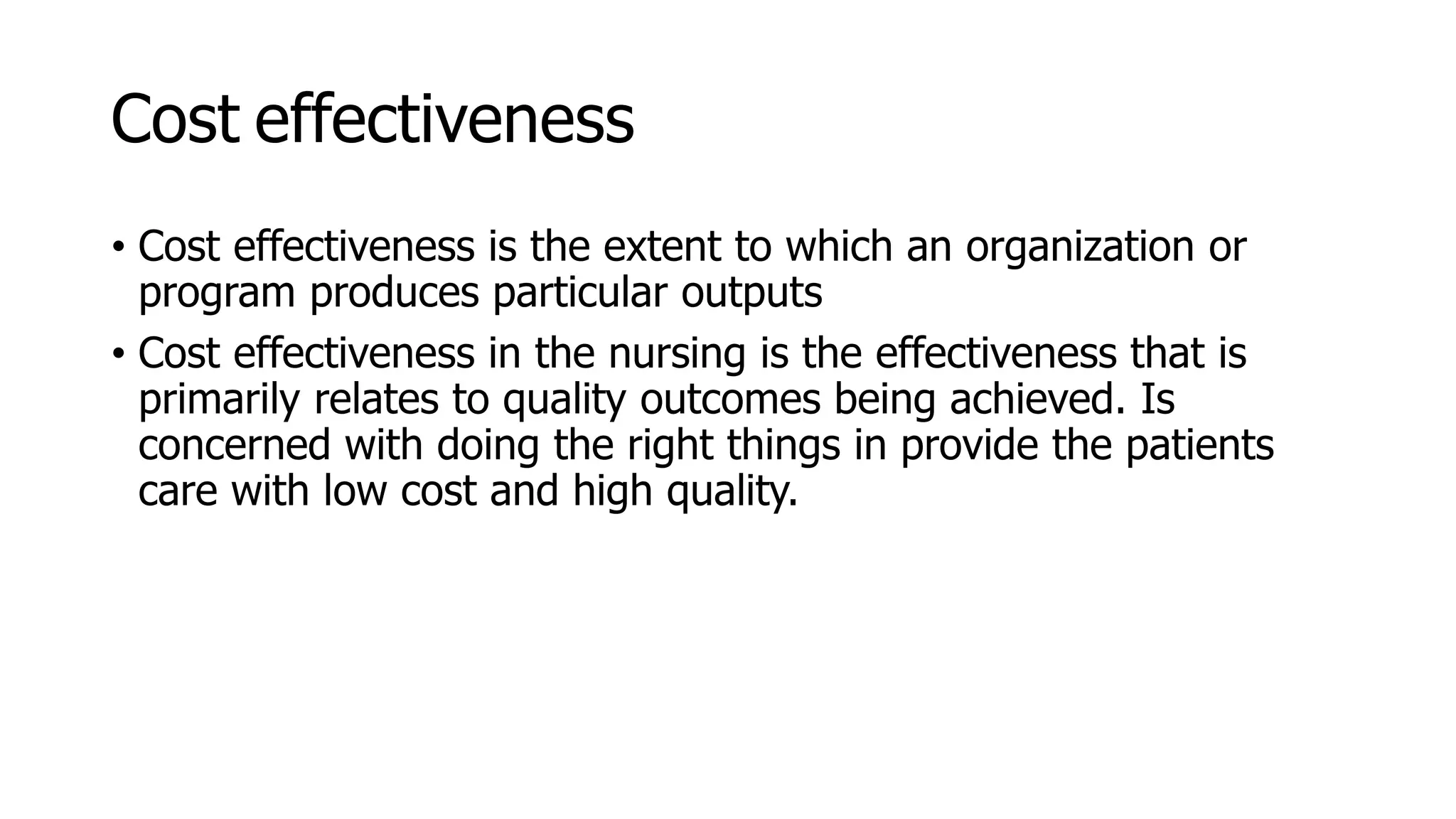 Cost effectiveness | PPTX