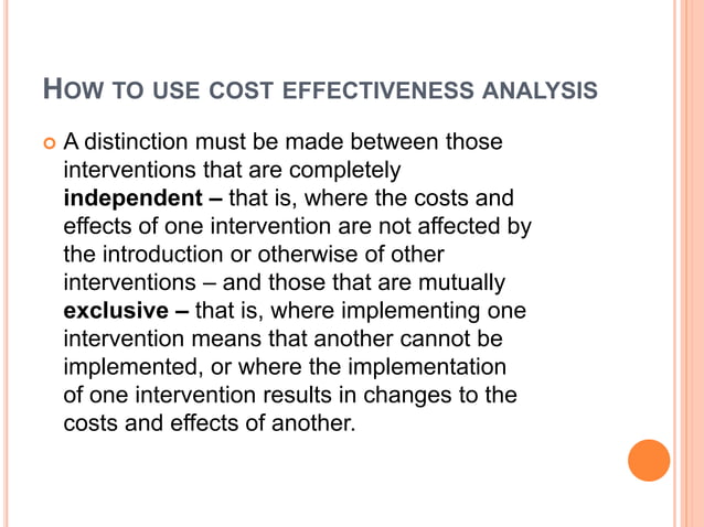 Cost effectiveness analysis | PPTX