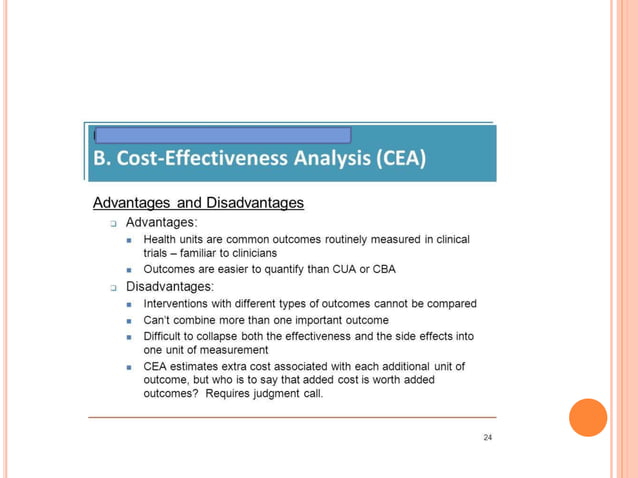 Cost effectiveness analysis | PPTX