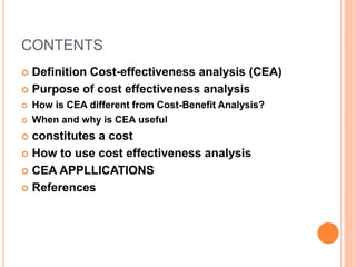 Cost effectiveness analysis | PPTX