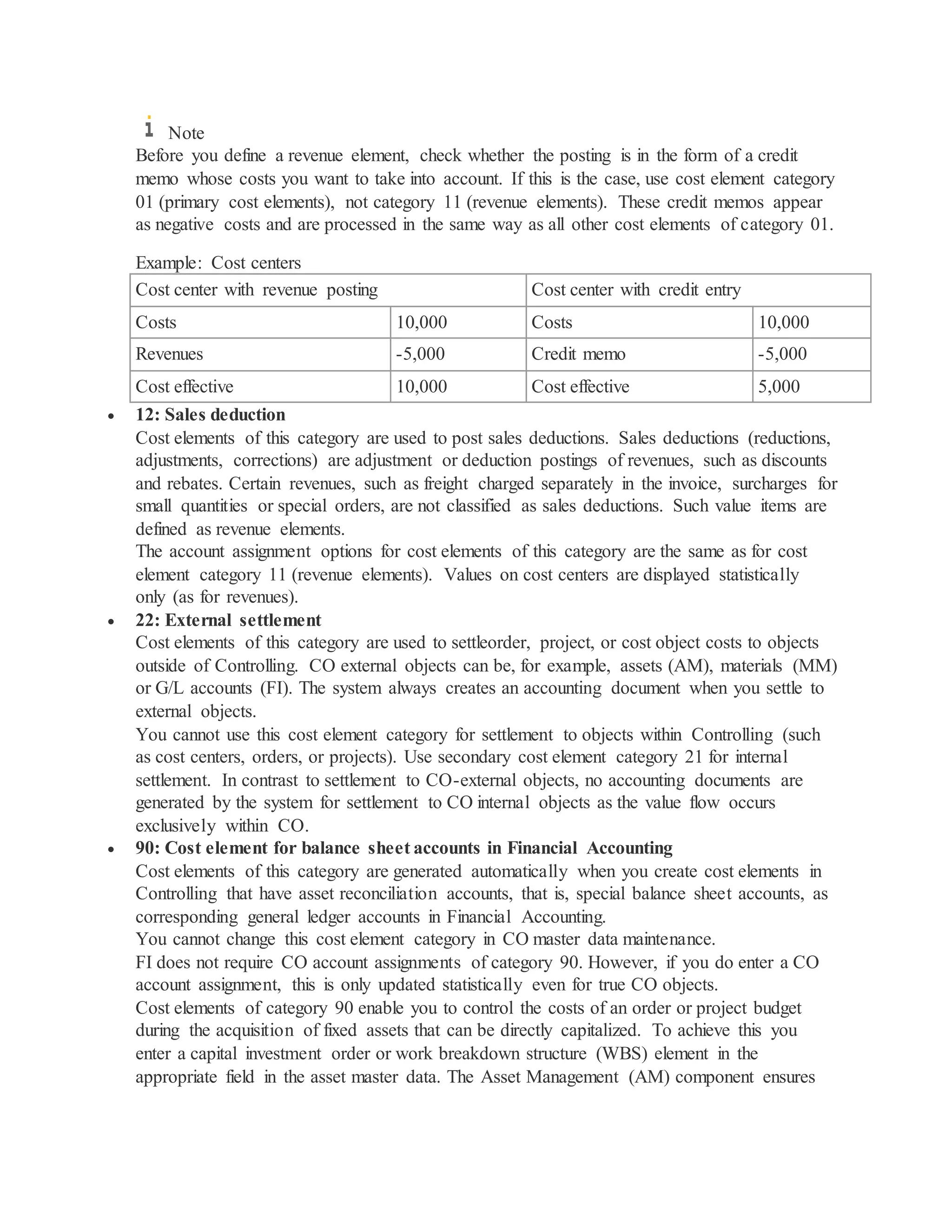 Cost Element Categories Pdf 